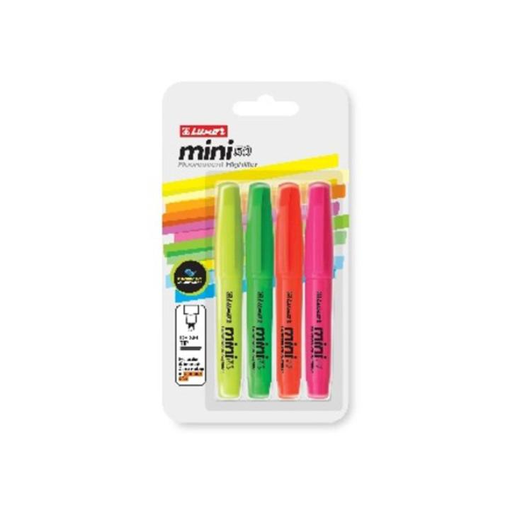 Luxor Mini Fluorescent Highlighter 4Pcs. Assorted | Daraz.com.bd