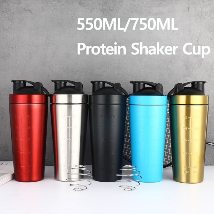 Stainless Steel Protein Shaker Bottle Gym Outdoor Shake Kettle ...