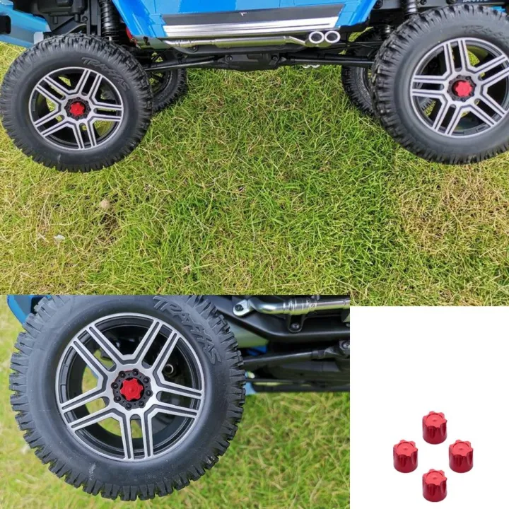 Pack of 4 RC Car Wheel Rim Center Cap 1/10 RC Electric Crawler Part ...