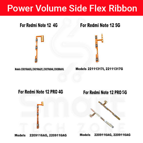 Redmi Note 12 12 Pro 4G 5G power on / off Switch Button Side Volume Up ...