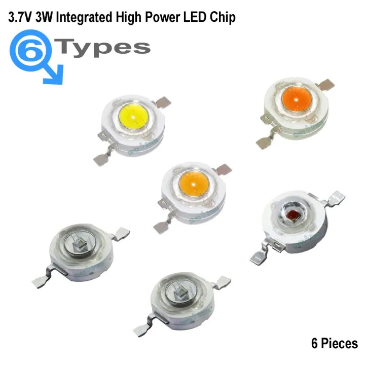 3.7V 3W Integrated High Power LED Chip White, Warm, Yellow, Red, Green ...