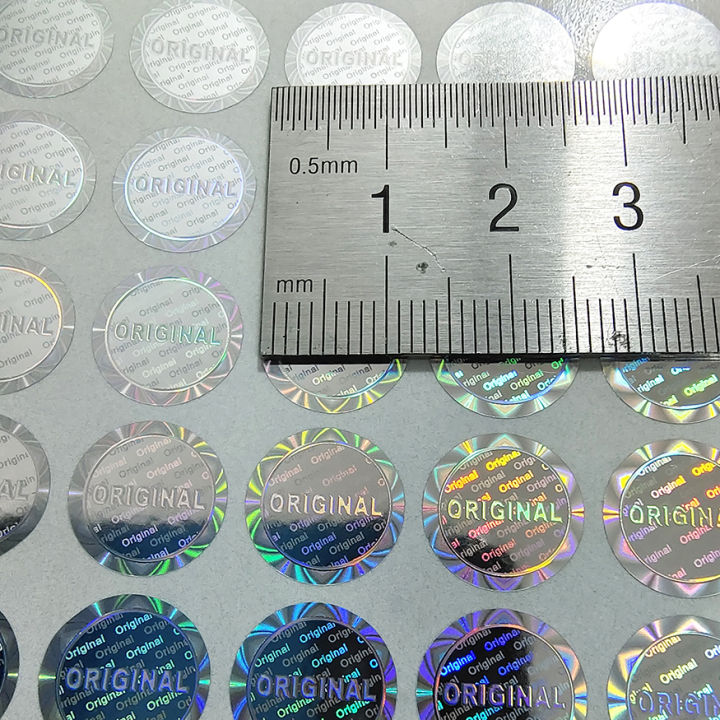 100pcs 12mm ORIGINAL Hologram Security Seal Silver Tamper Evident Label ...