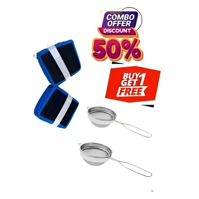 Kitchen Lusni Standard Quality (2 pcs) And Chakni/Tea Strainer/Fine ...