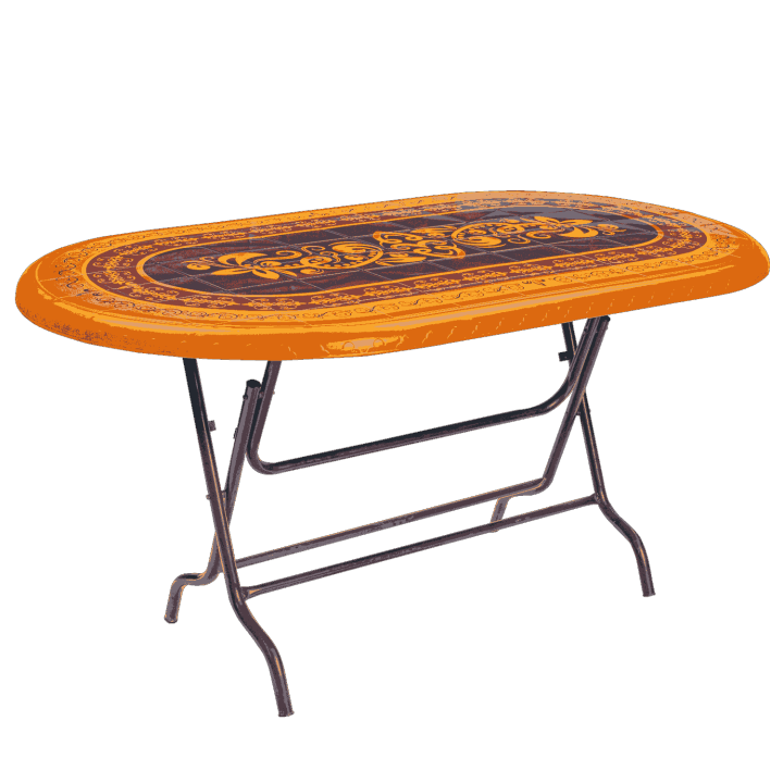 Akij Top choice-Tia-Table-Ovoid 6 Seater-Semi Oval Steel. Leg-Sandle ...
