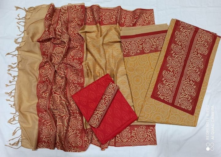 Aariz Super Shop Block Print Cotton Shalwar Kameez For Women | Daraz.com.bd