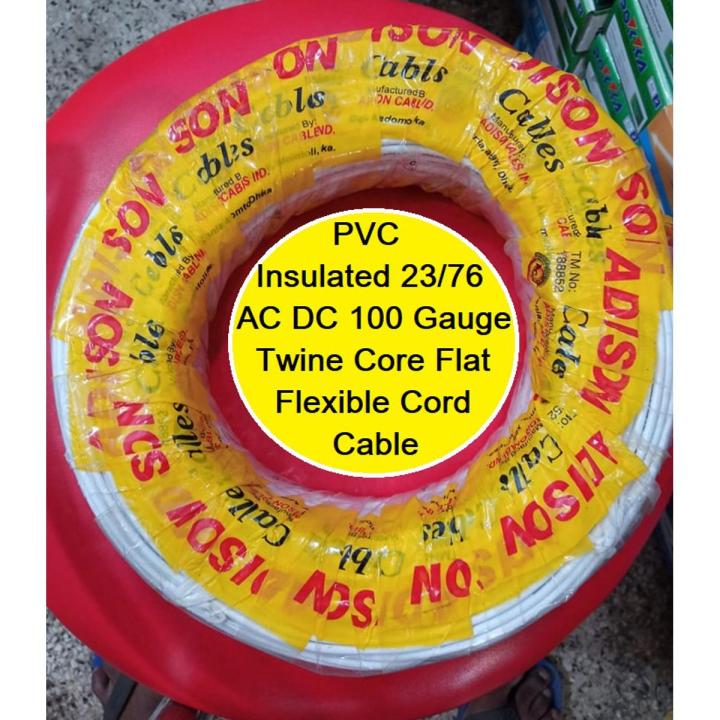 PVC Insulated 2376 AC DC 100 Gauge Twine Core Flat Flexible Cord ...