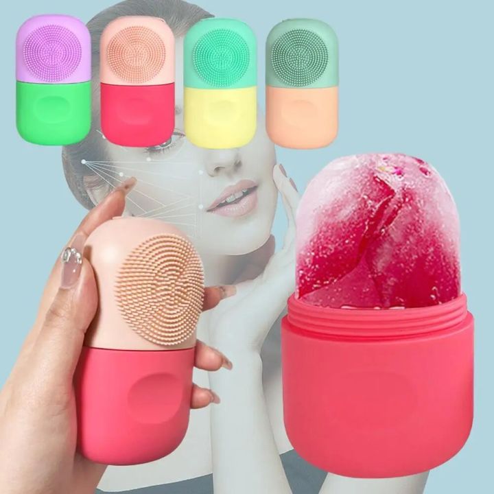 2-IN-1 Silicone Ice Roller Mold Mini Portable Face Cleansing Tool Cold ...