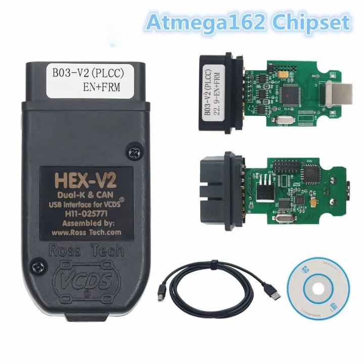 2024 VCDS Vag Hex V2 V24.5 VAGCOM USB Interface ATmega162 Chipset OBD2 ...