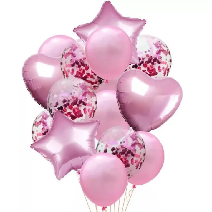 14 Pcs Balloon Set - Please click for select your color | Daraz.com.bd