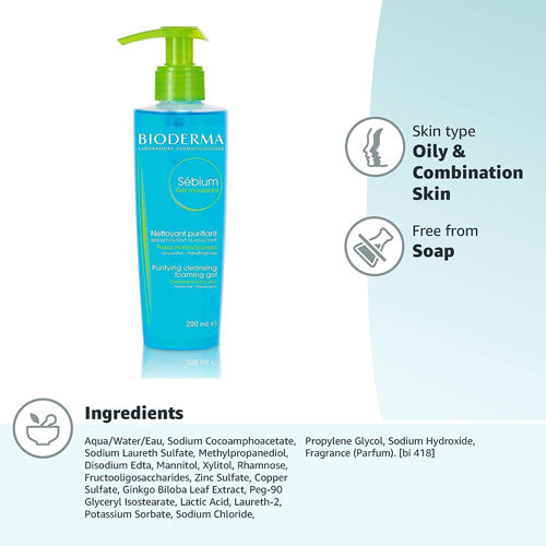 Bioderma Sebium Foaming Gel Face Wash - 200ml | Daraz.com.bd
