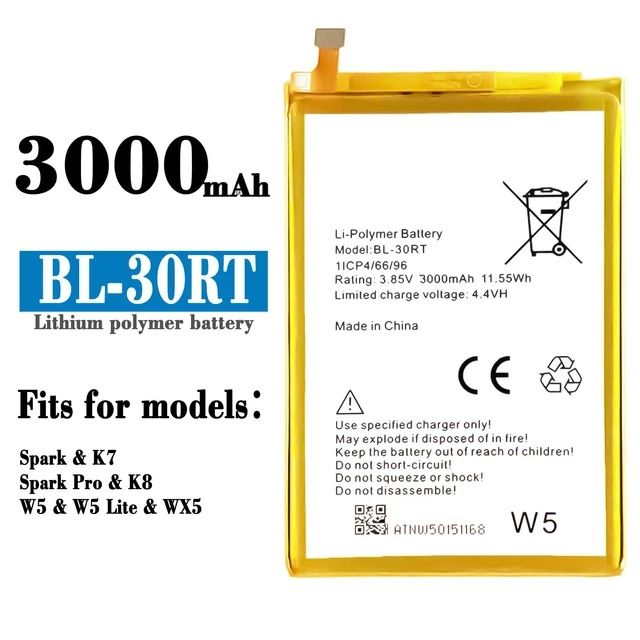 Tecno BL-30RT 3000 mAh Mobile Battery for Tecno Spark | Daraz.com.bd