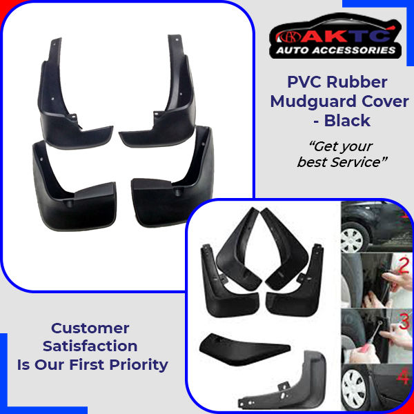 TOYOTA MUD FLAPS CAR WHEEL MAT PVC Mud guard Cover - Black | Daraz.com.bd