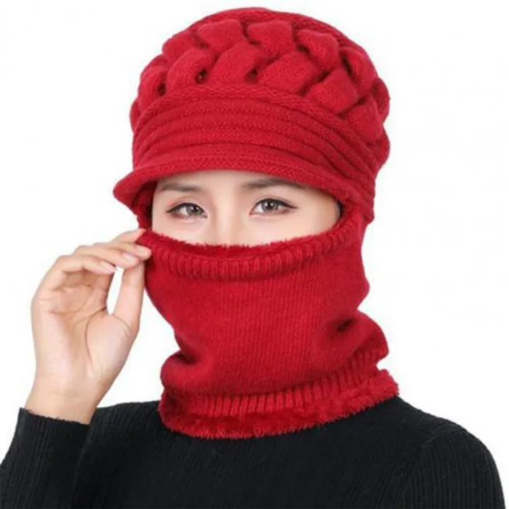 2021 Winter New Cold Cap Wind-proof High Elastic Knitted Fabric Women ...