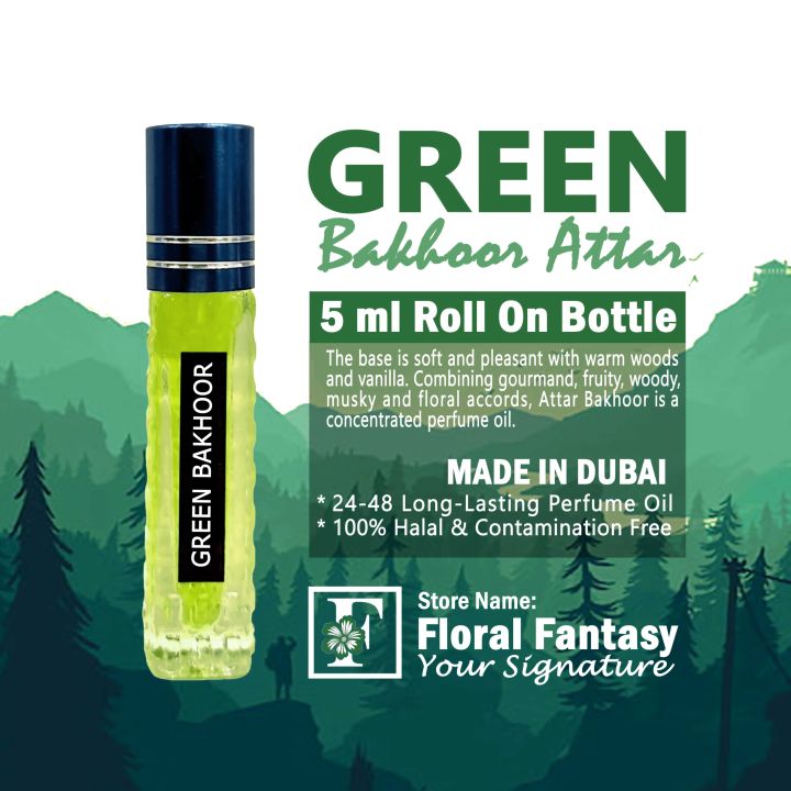 Green Bakhoor Attar (Perfume Oil) 5 ml | Made in U.A.E (Dubai) | 24-48 ...
