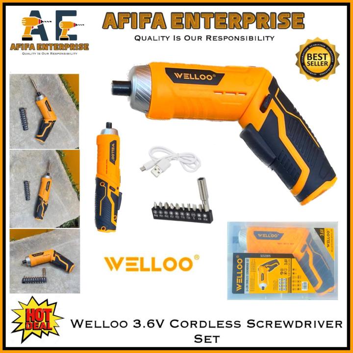 Welloo Li-ion 3.6V cordless Screwdriver Set | Daraz.com.bd