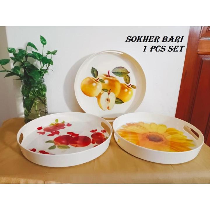Exclusive Round 12 Inch Melamine Serving Trays/Platters - Serve ...