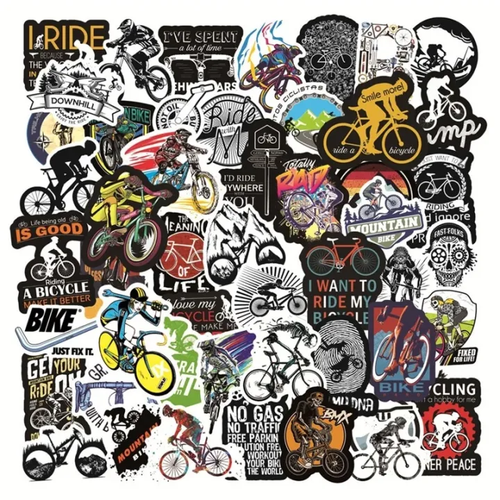 50 Pcs Mountain Bike Stickers|road Bike Waterproof Vinyl Stickers for ...