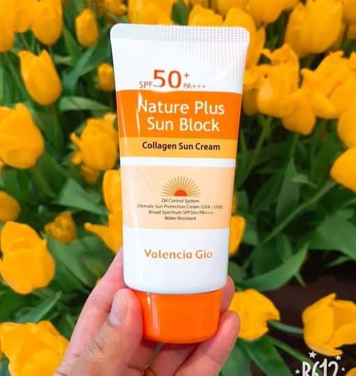 Valencia Gio Nature Plus Sun Block Collagen Water Resistant Sun Cream ...