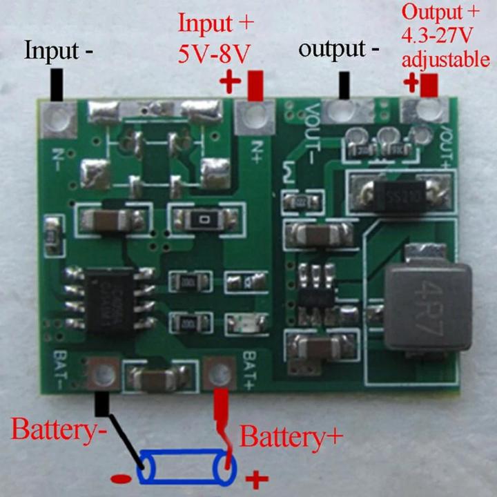 Lithium Battery Charger and Boost Converter Mini UPS Circuit for Onu ...