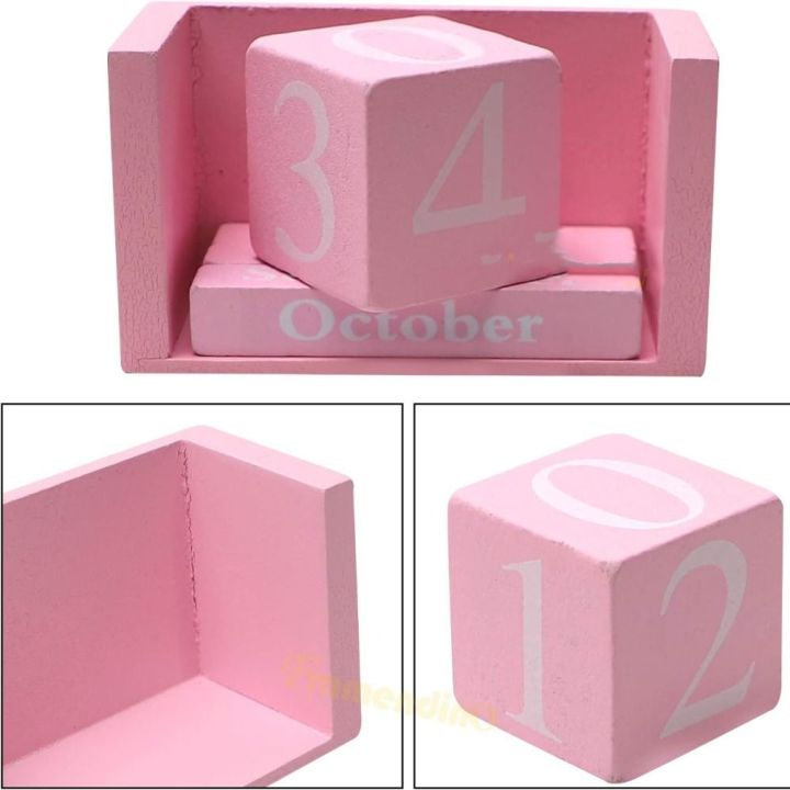 Retro MDF Wooden Perpetual Calendar Pastoral Style Month Display ...