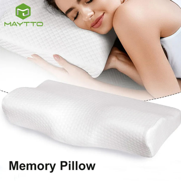 MAYTTO High Quality Memory Foam Pillows Neck Rebound Functional Pillow ...