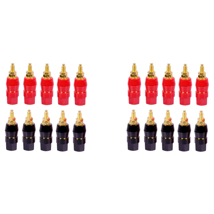 20Pcs/Lot Gold Plated Banana Binding Post Large Current Amplifier 4mm ...