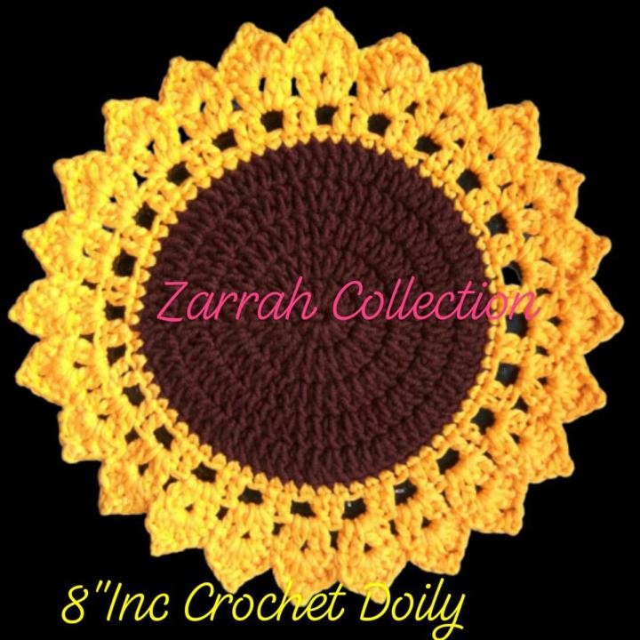 Unique Design, Crochet Doily Plate mate Round 8"+Inc and more ...