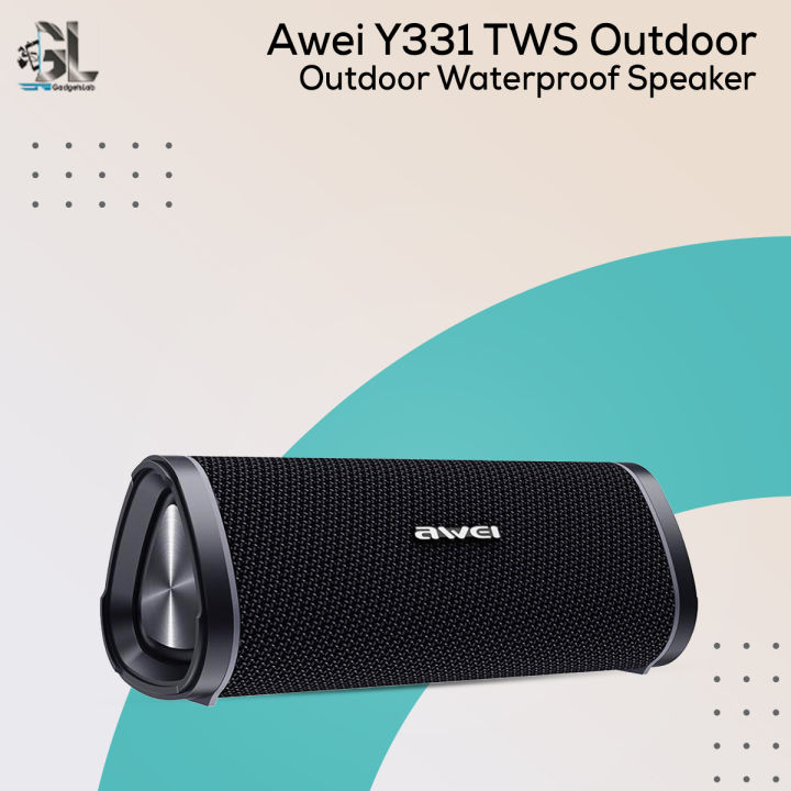 Awei Y331 TWS Outdoor Waterproof Speaker Bluetooth Wireless Stereo Super Bass Sound Support TF ...