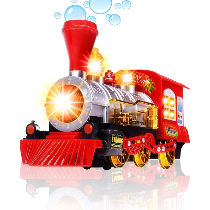 Myric Bubble Toy Train for Kids Battery Operated Bump & go steam Train ...
