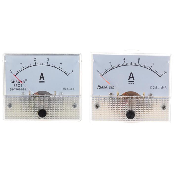 85C1 DC 0-10A Rectangle Analog Panel Ammeter Gauge & 85C1-A Analog ...
