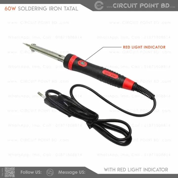 60W Soldering Iron ‘Tatal’ with Red Light Indicator – 220V High-Quality ...