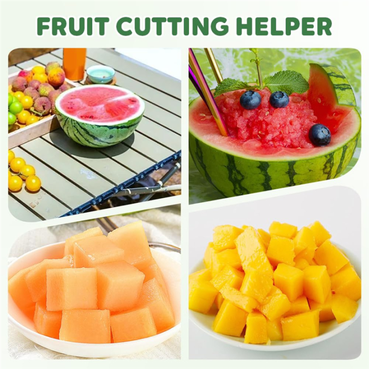 Fruit Cutters Watermelon Fruit Slicer Cutter Tool Stainless Steel Melon ...