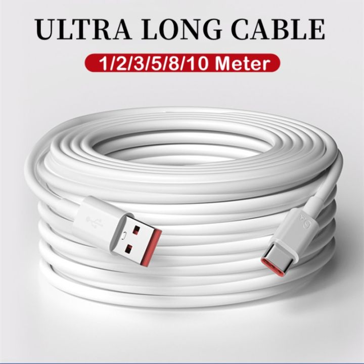 1m/5m/10m Super Long USB Type C Charging Cable Extra Long Extend ...