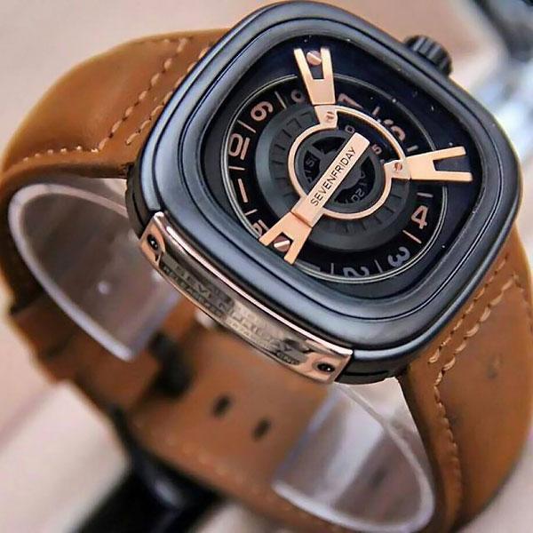 M01 SEVEN FRIDAY Men's watch with unique leather strap, Japanese ...