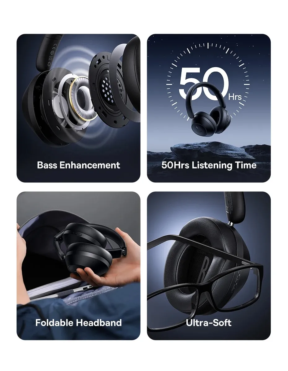 Baseus Bass 30 Max Wireless Headphones Bluetooth 5.3 40mm Bass ...