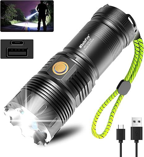 Luteti LED Torch Rechargeable, Super Bright Flashlight Torch with 5 ...