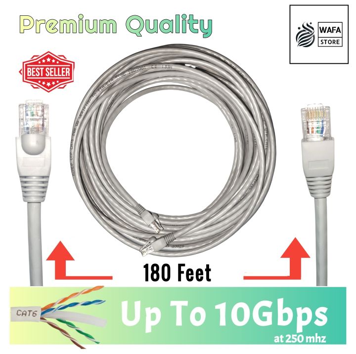 180 Feet – ADP Cat6 RJ45 Ethernet Cable | 1000Mbps High-Speed LAN ...