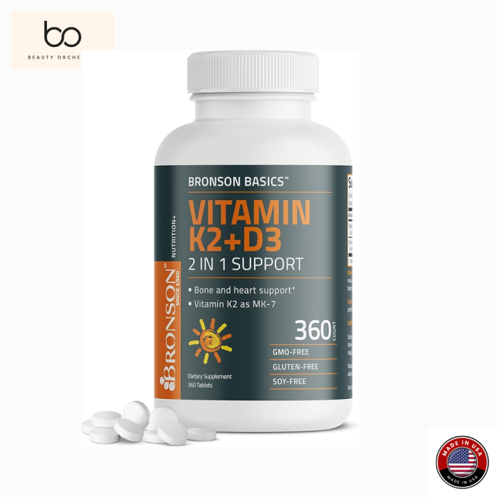 Bronson Basics Vitamin K2+D3 (MK7) Supplement – 360 Count | Daraz.com.bd