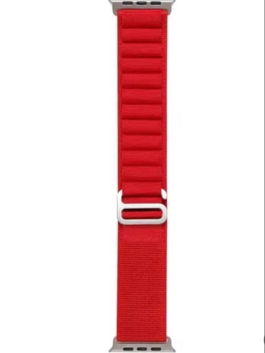 Red Color Apple Watch Strap Belt Nylon Strip 42mm 44mm 45mm 49mm ...