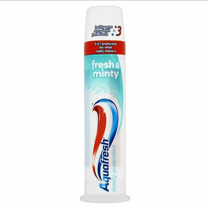 Aquafresh 3 in 1 Fresh & Minty Toothpaste Pump 100ml | Daraz.com.bd