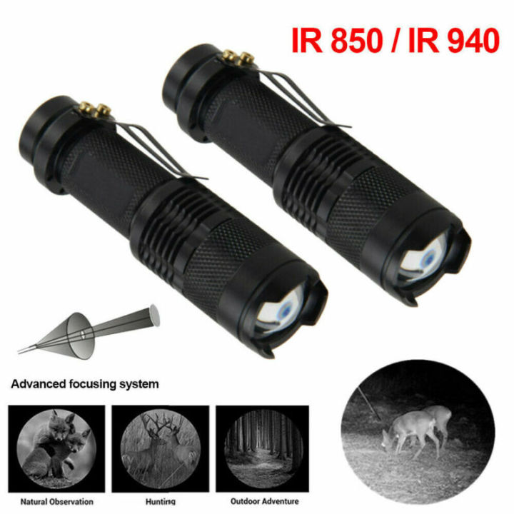 Infrared IR 850nm/960nm Night Vision Flashlight LED Tactical Torch Zoom ...