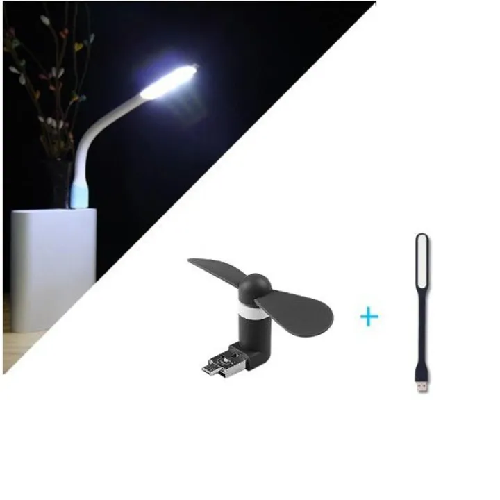 Creative USB Fan Flexible Portable Mini Fan USB LED Light Lamp For ...
