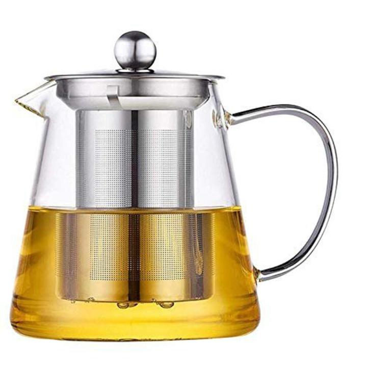 Glass Teaset Flower Tea Pot Puer Kettle Coffee Teapot-1200ml | Daraz.com.bd