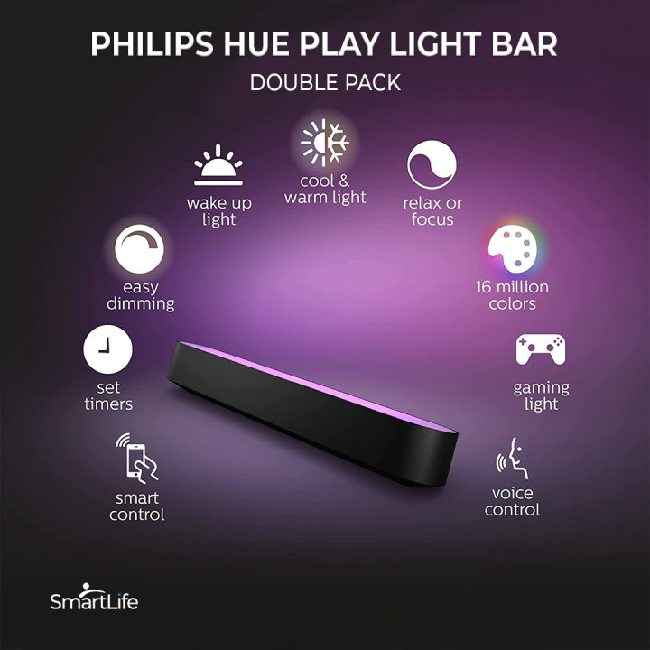 smartlife Philips Hue Play Light Bar(2 Pack) | Daraz.com.bd