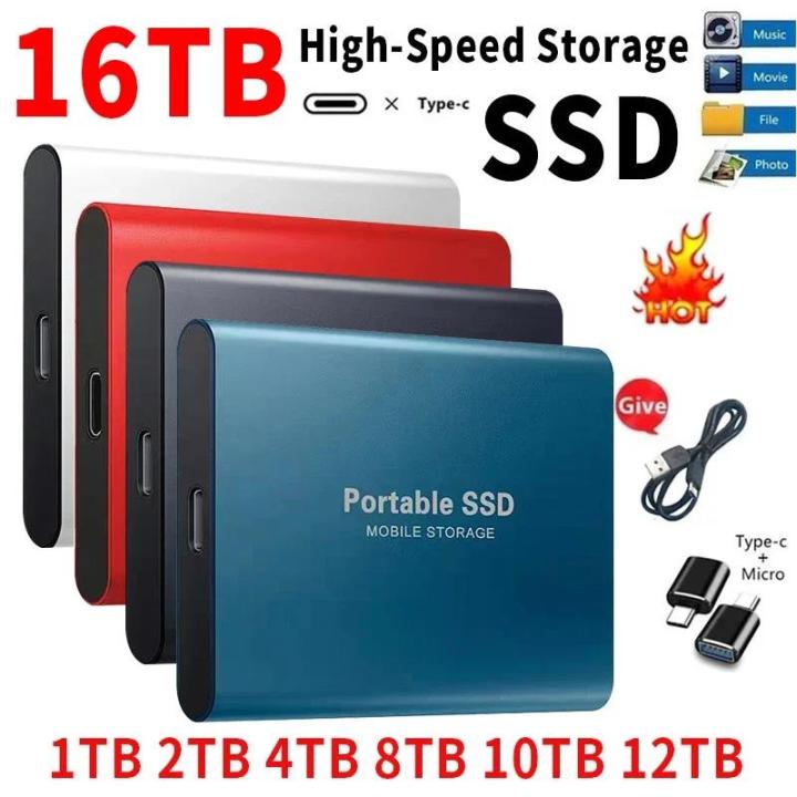 Portable SSD 1TB/2TB External Solid State Drive USB 3.0/Type-C Hard ...