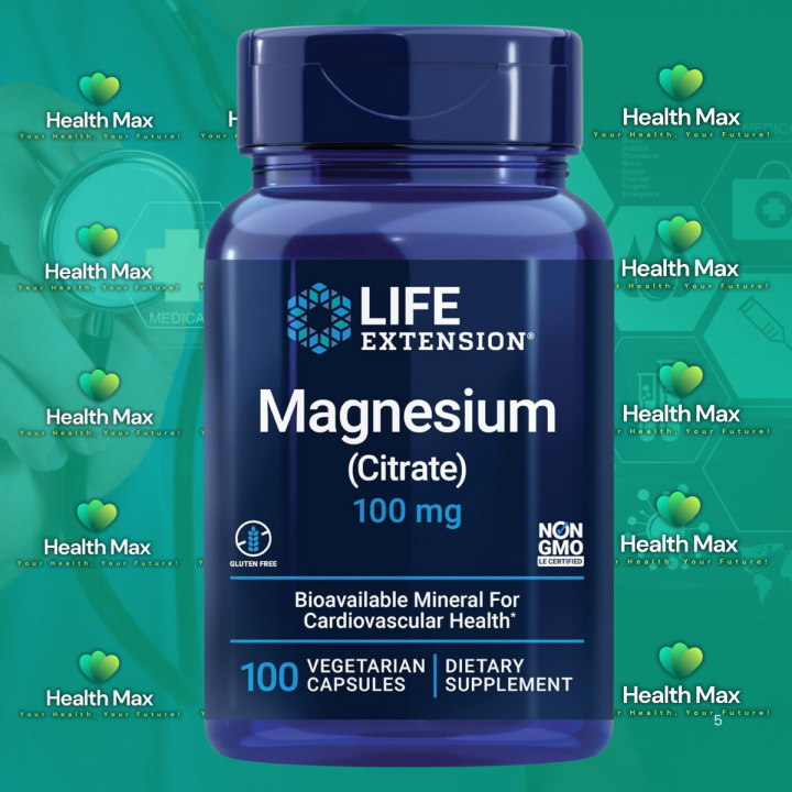 Life Extension Magnesium (Citrate)-100 mg, 100 Vegetarian Capsules ...