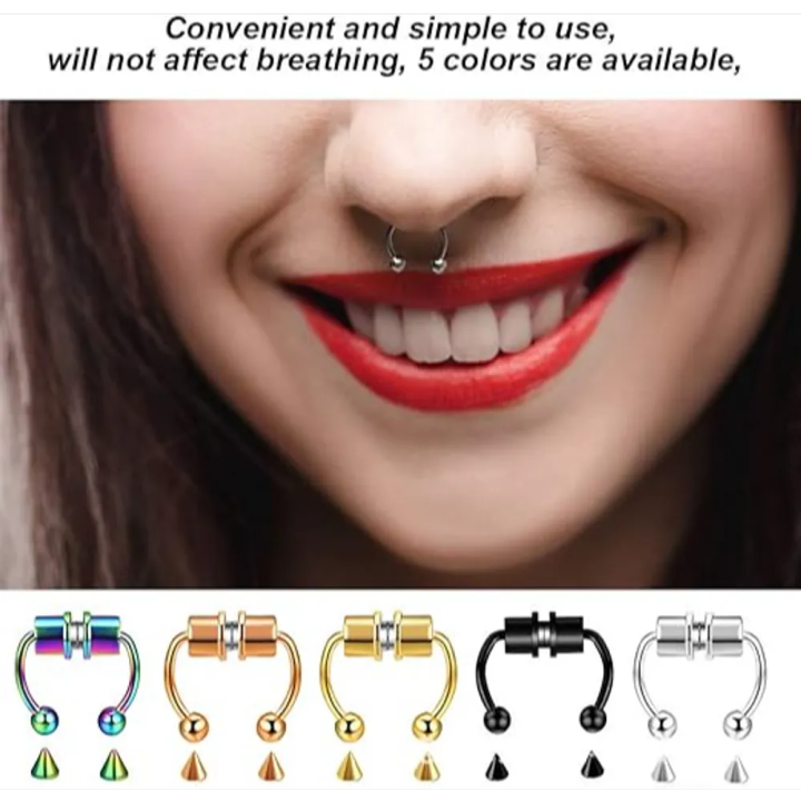 Magnetic Septum Stainless steel False Nose Ring Hoof-Shaped Non ...