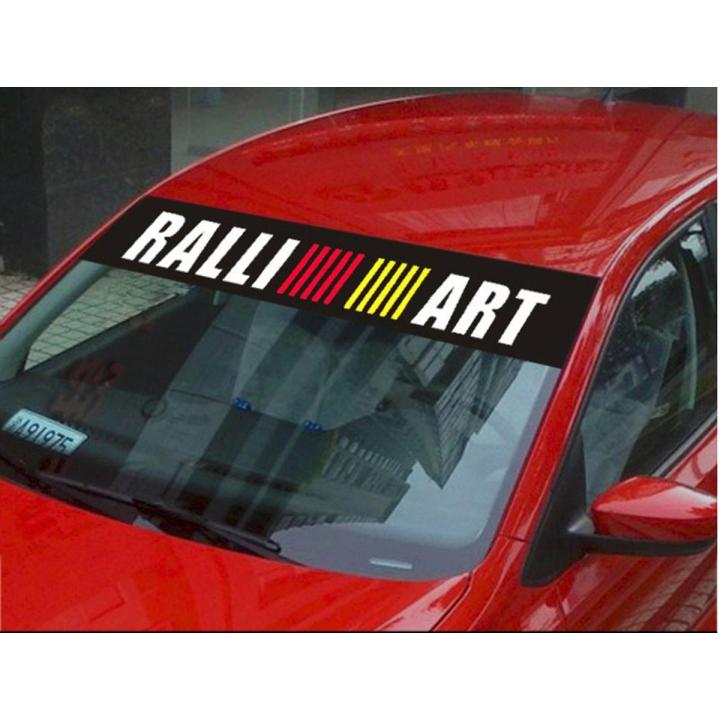 Ralliart MIVEC Vinyl Car Front Windshield Reflective Sticker Sun Shade ...