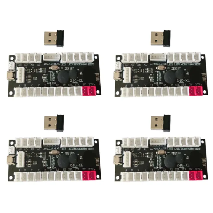 4X 2.4G Wireless Zero Joystick Encoder Arcade Game Controller Board Diy ...