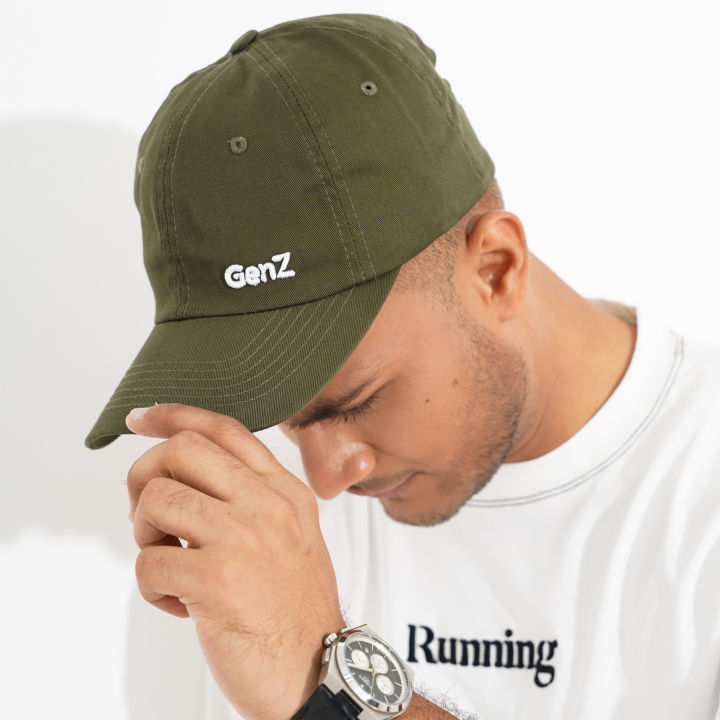 GenZ Premium Twill Cap for men - Front & Back Embroidery Brand Logo ...